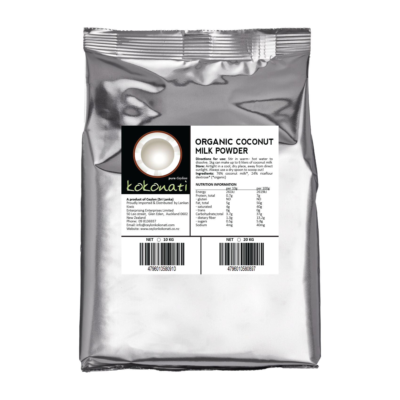 Organic Coconut Milk Powder NZ - Ceylon Kokonati