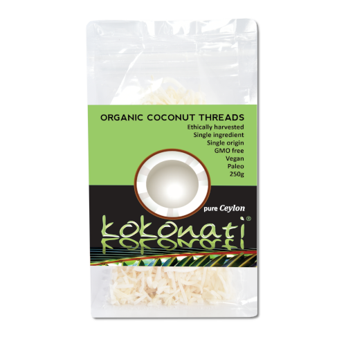 Organic Desiccated Coconut Threads - Ceylon Kokonati